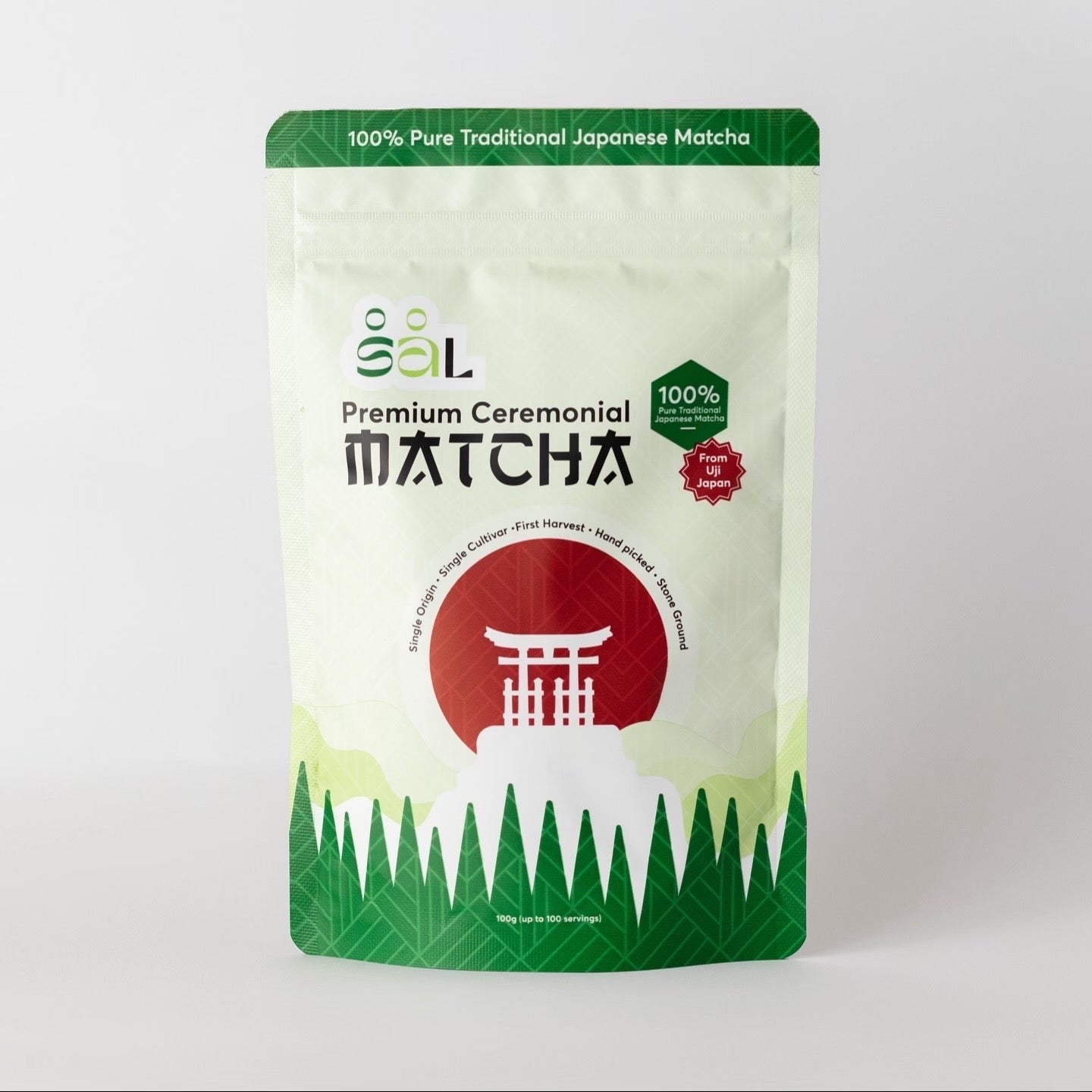 Premium 1st Harvest Ceremonial Matcha zip lock bag (100 g)